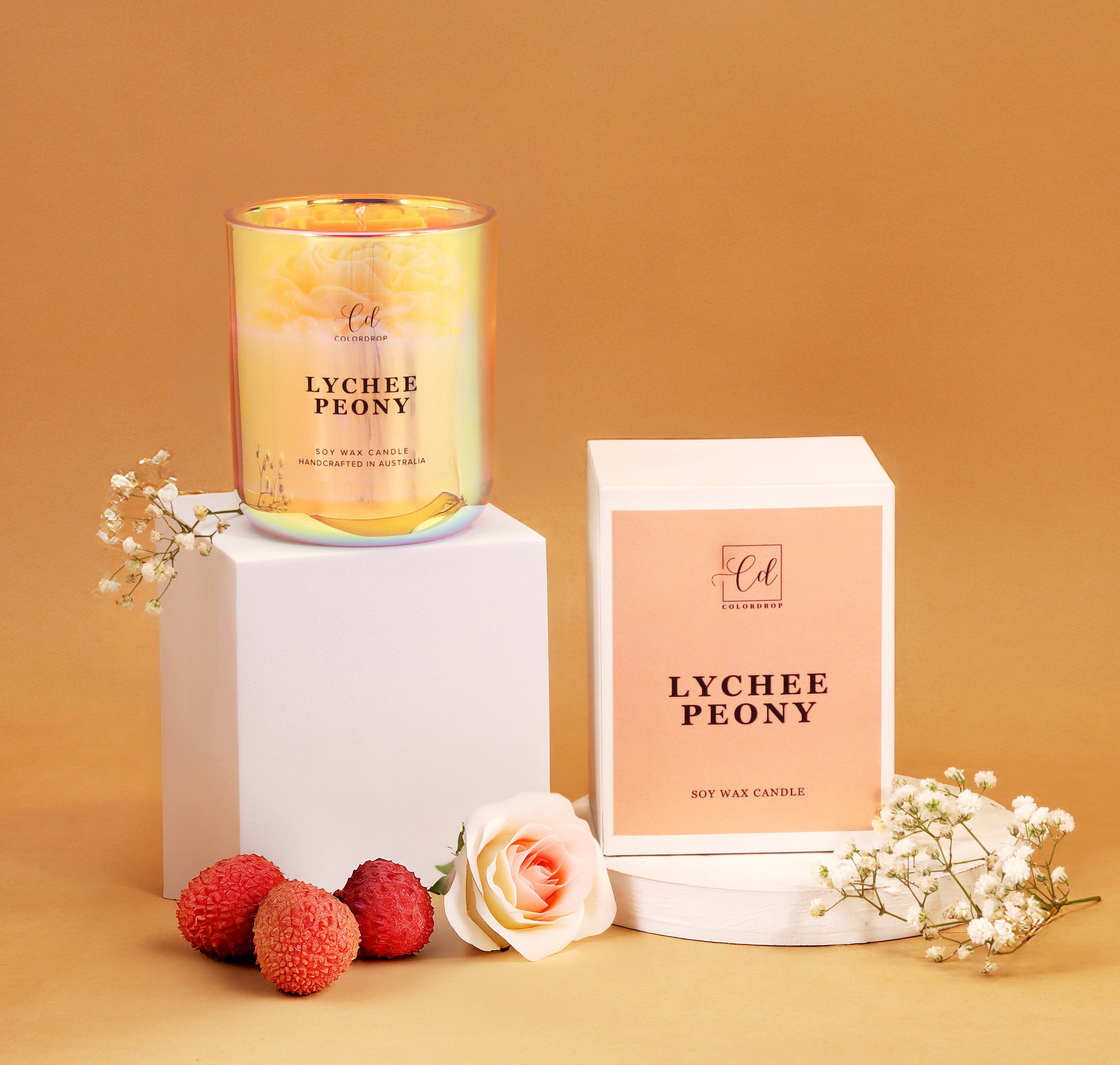 Blend of Fruit & Floral Note of Lychee Peony Soy Candle – Colordrop