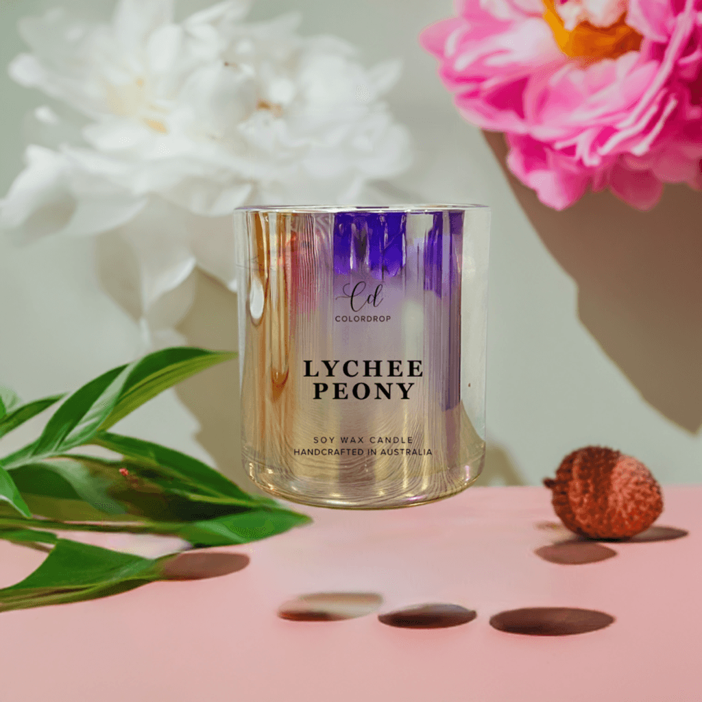 Blend of Fruit & Floral Note of Lychee Peony Soy Candle – Colordrop